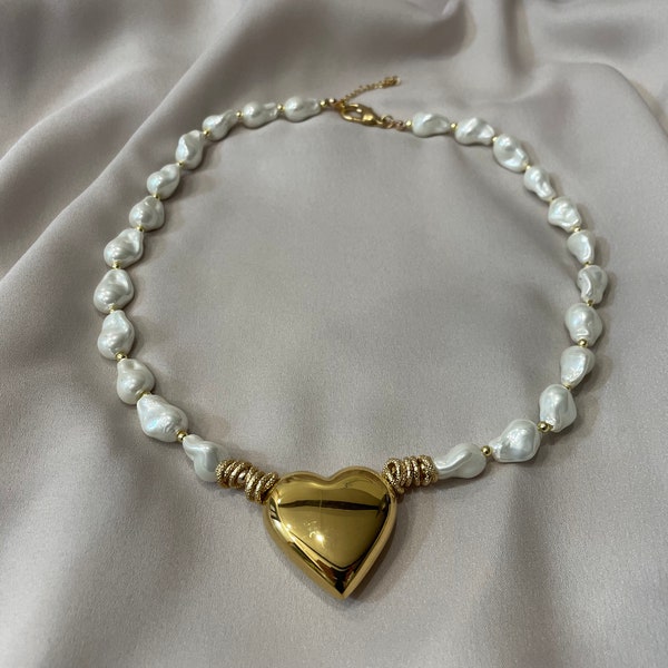 Chunky Pearl Necklace - Etsy