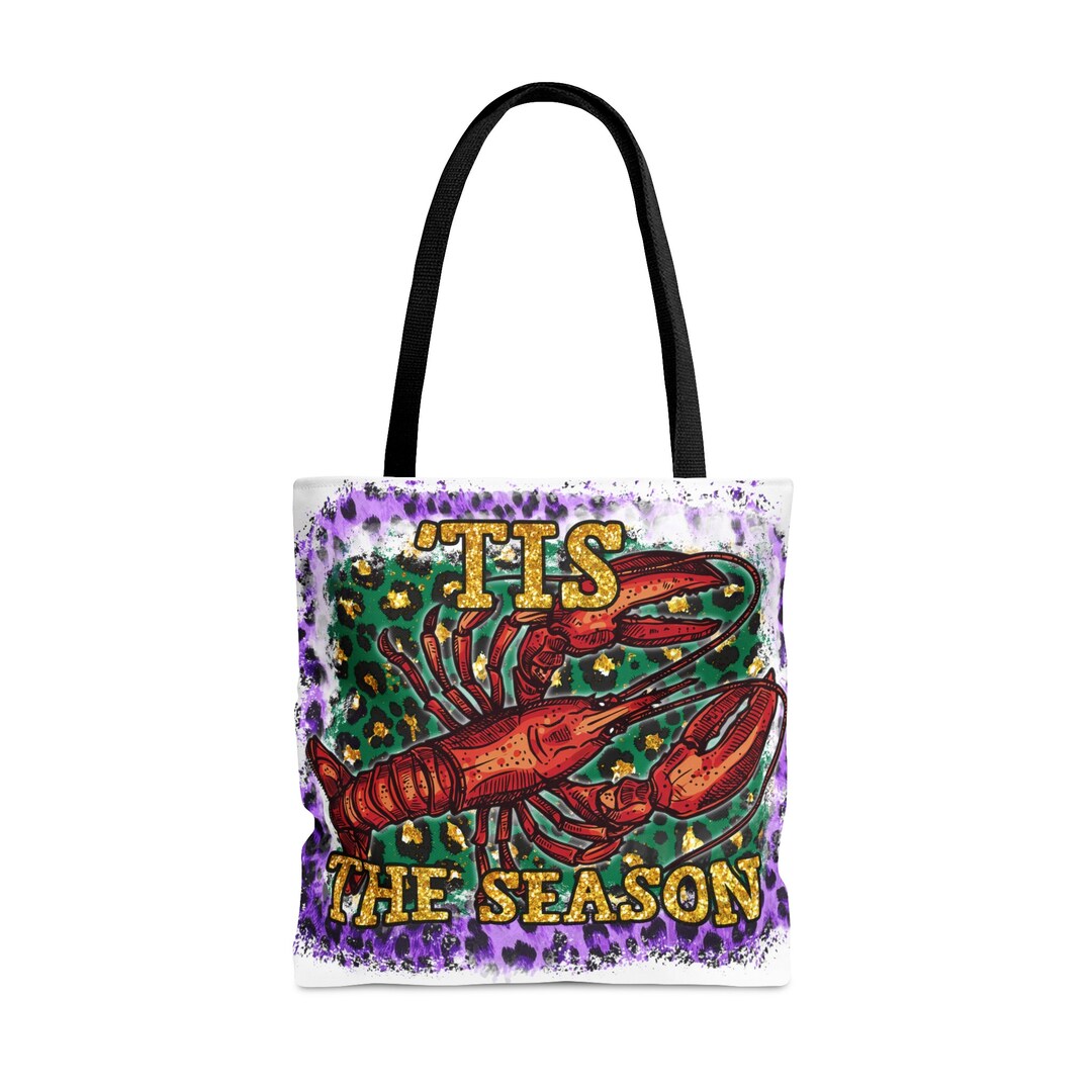 Mardi Gras Bag Crawfish Tote Bag Leopard Mardi Gras Tote - Etsy