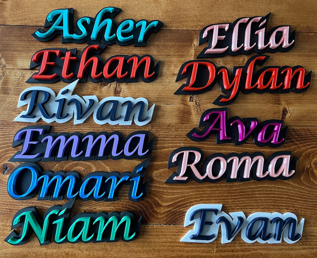 Personalized Door Sign, 3D Printed Name Sign, Custom Wall Sign, Wall ...