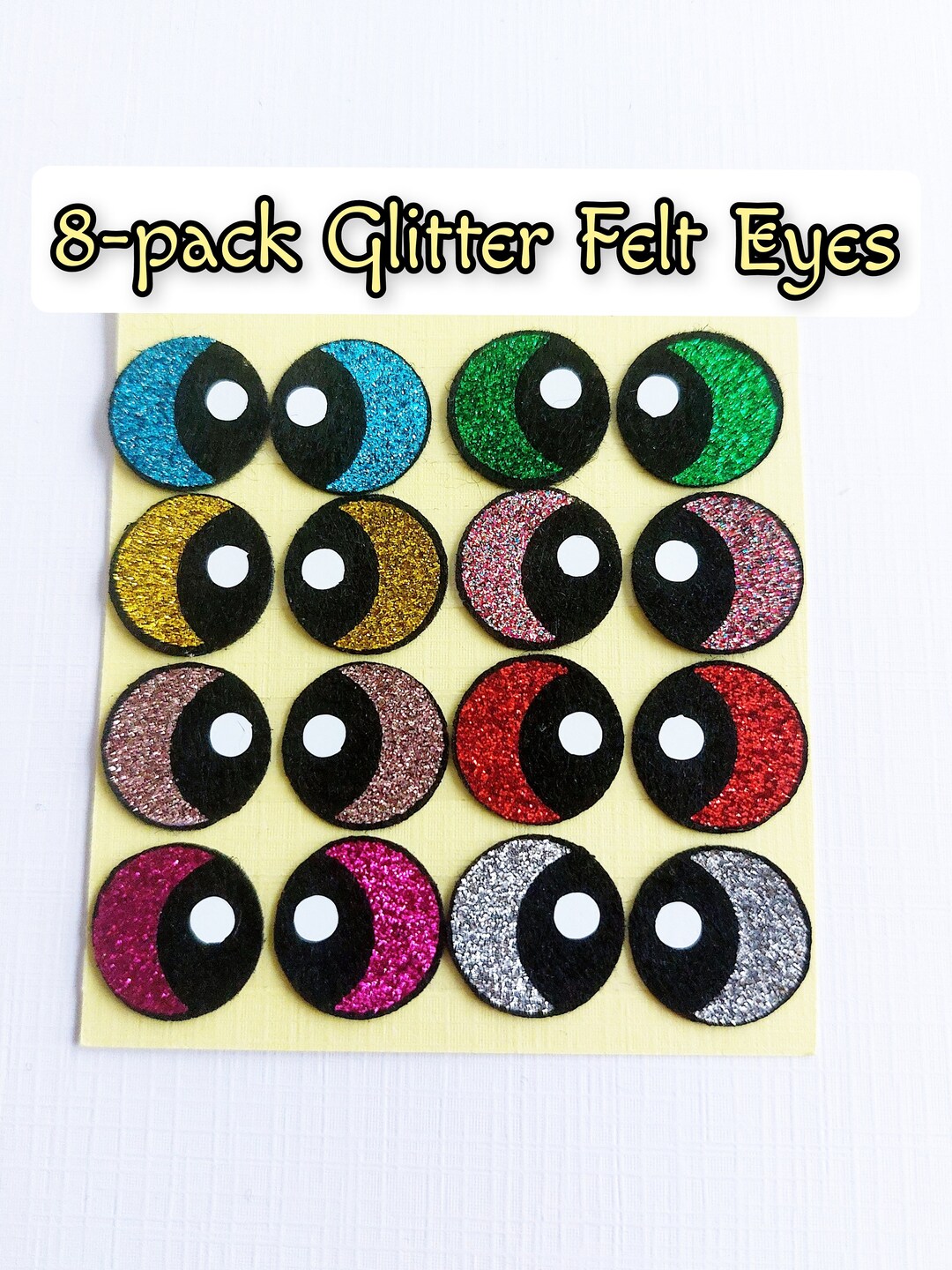 8-pack (all Colors) Felt Eyes Amigurumi Crochet Plushies - Etsy