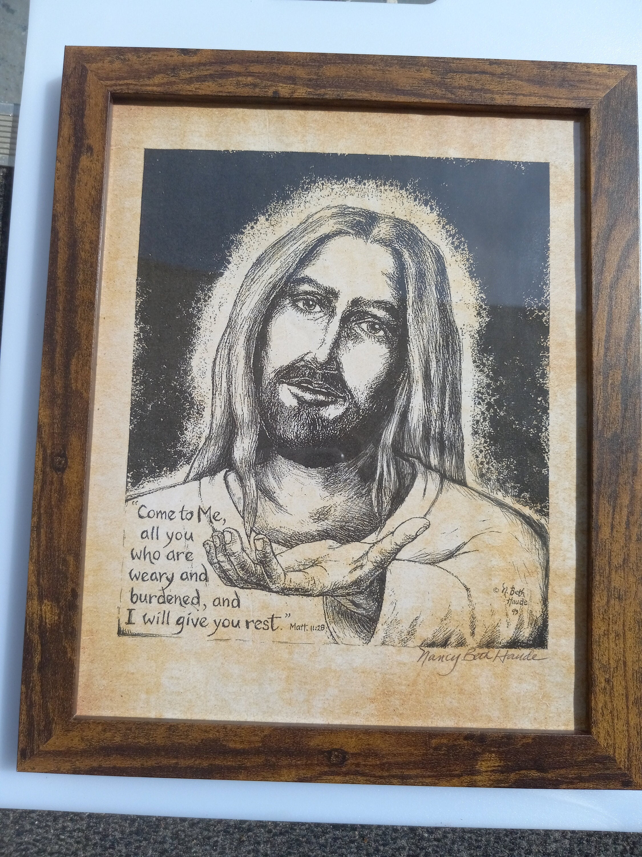 Come to Me - Pen and Ink of Jesus Christ (framed) - Etsy
