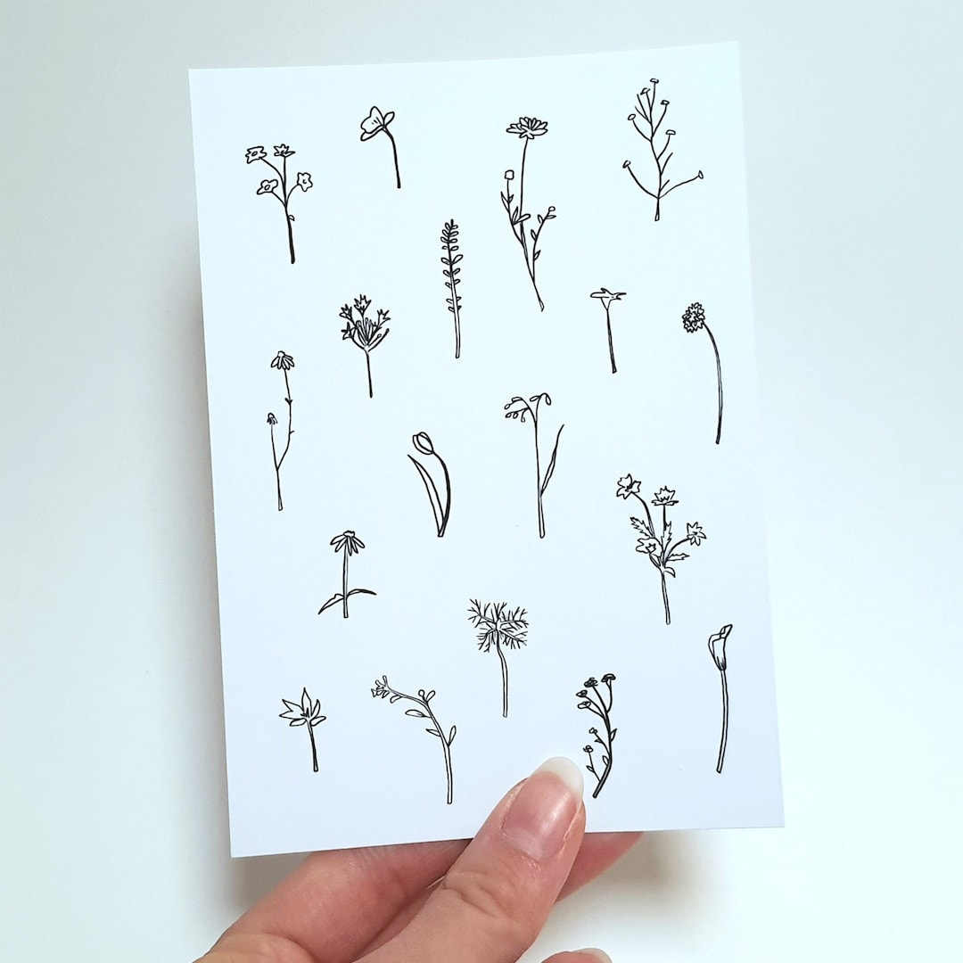 Wonky Flowers A6 Print - Etsy