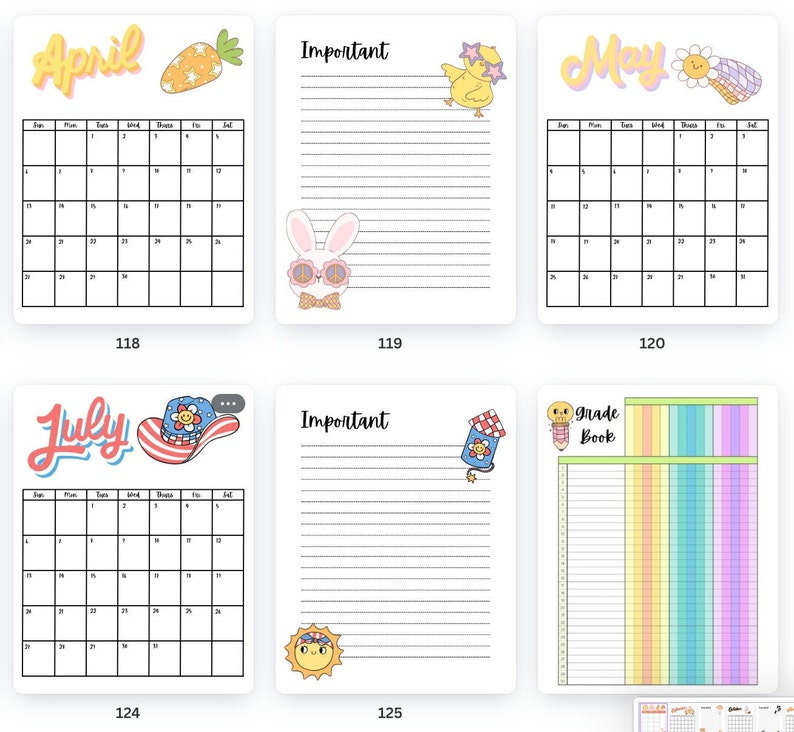 Groovy Teacher Lesson Planner Customizable for the 2024-2025 School ...