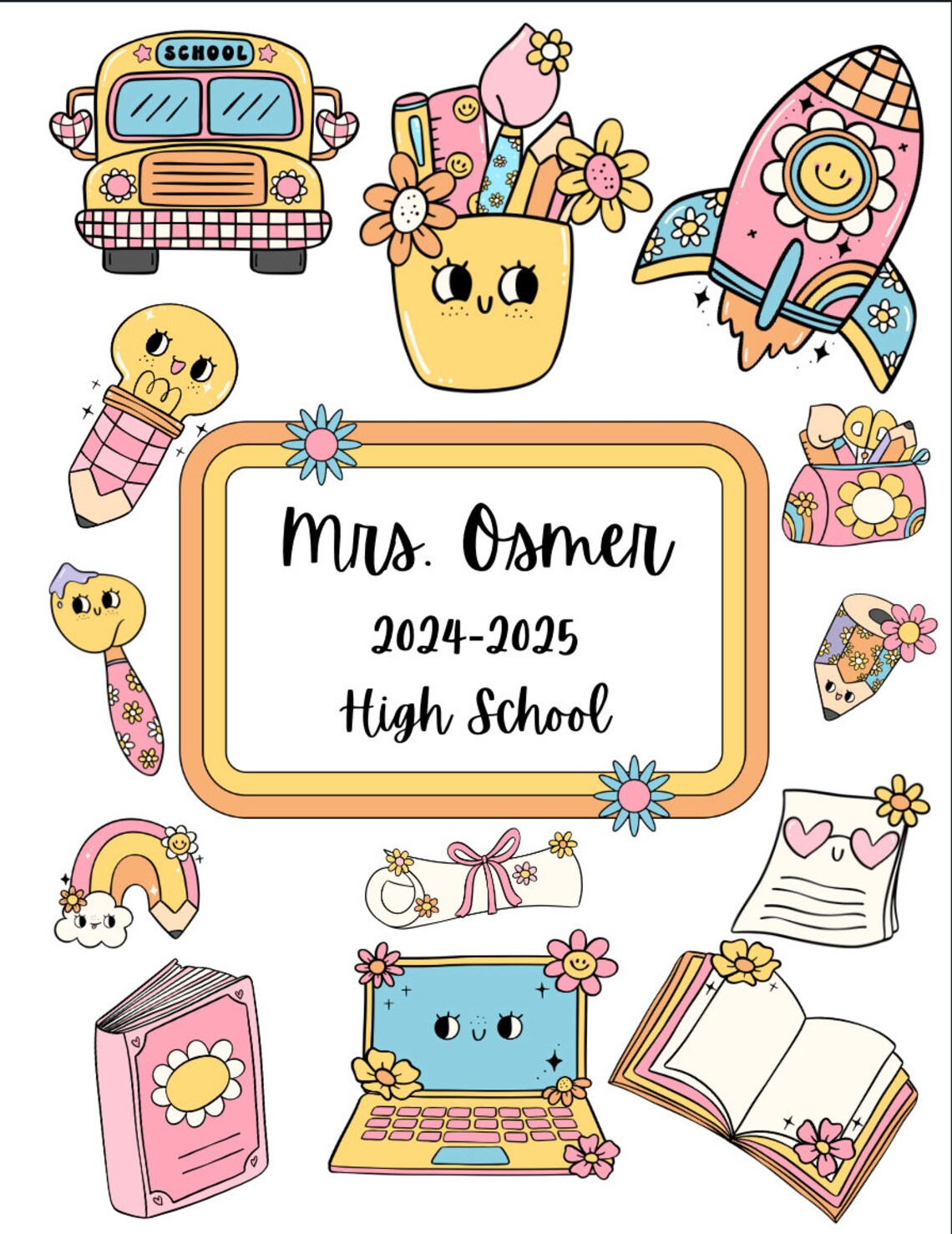 Groovy Teacher Lesson Planner Customizable for the 2024-2025 School ...