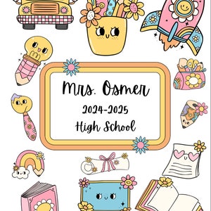 Groovy Teacher Lesson Planner Customizable for the 2024-2025 School ...