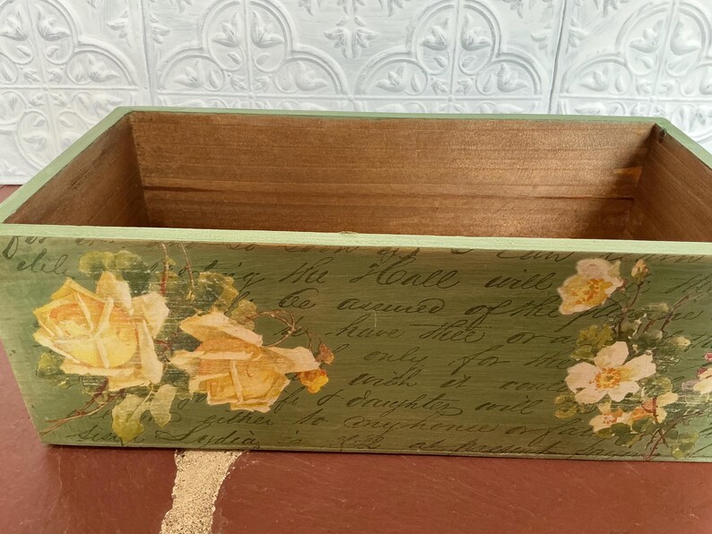 Wood Floral Centerpiece Box, Planter Box, Storage Box, French Country ...