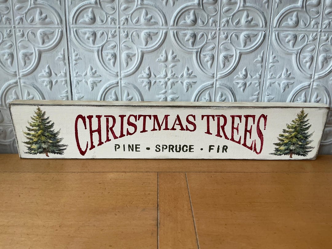 Christmas Tree Farmhouse Sign, Cottage Decor, Classic Holiday Home ...