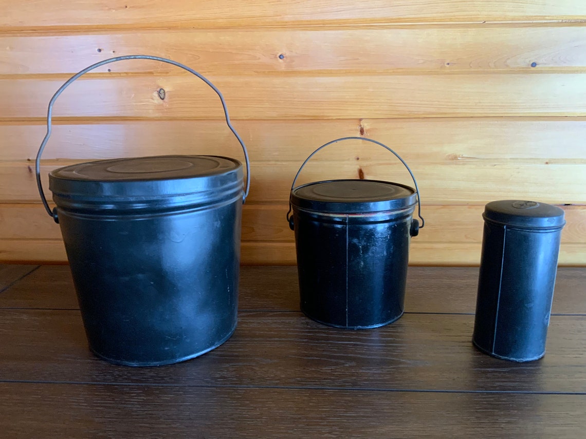 Decorative Vintage Metal Tins With Decoupage Maine Labels Set of 3 ...