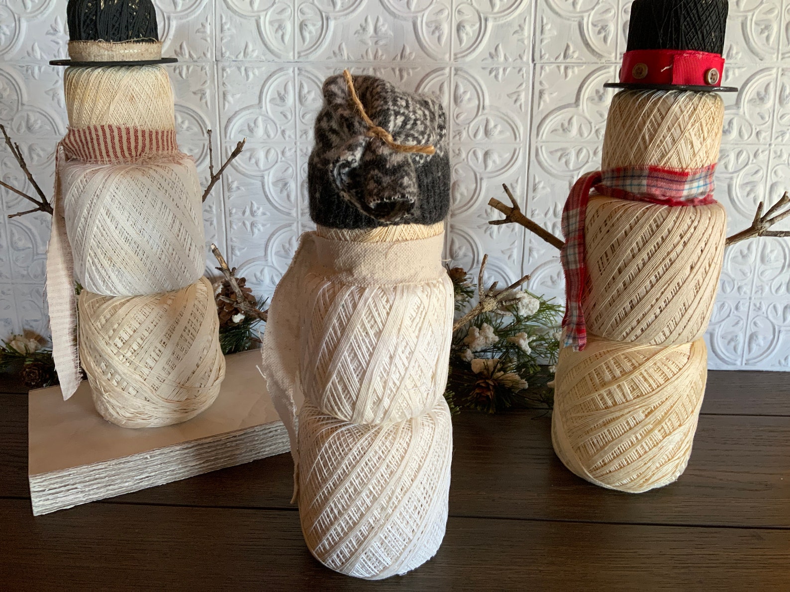 Snowman Crochet Spool, Christmas Decor, Winter Decor, Vintage Crochet ...