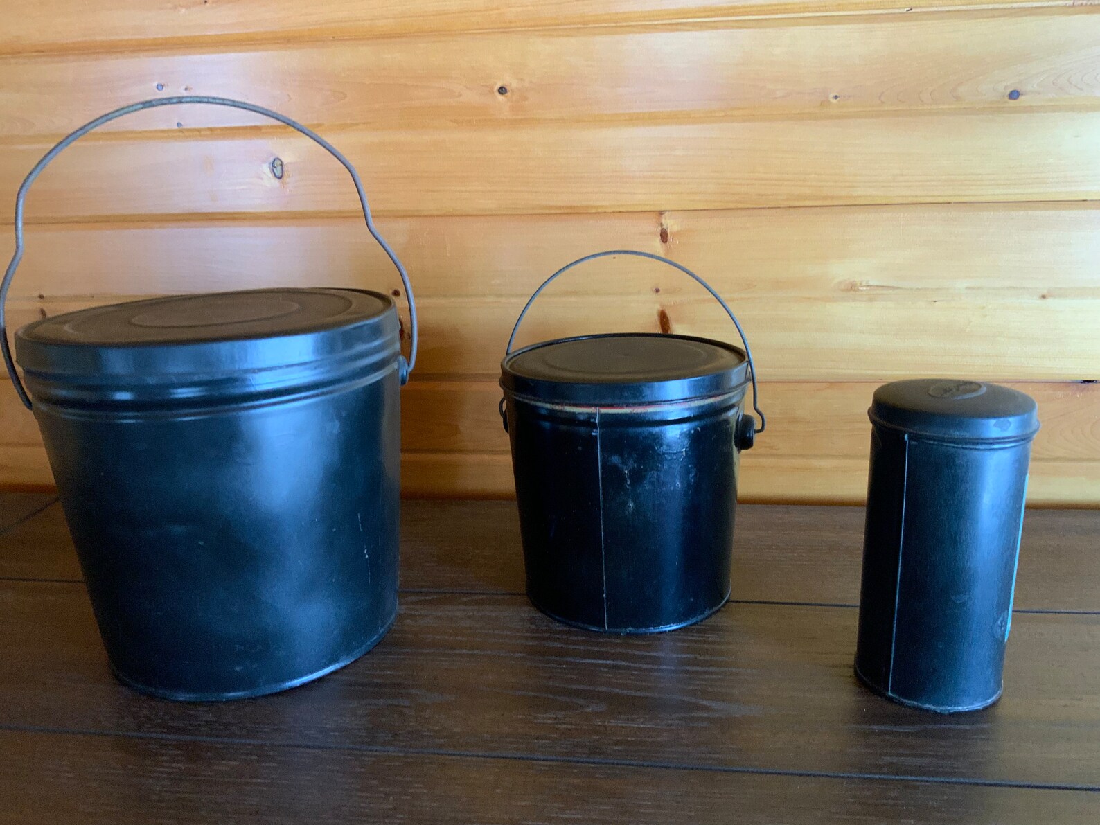 Decorative Vintage Metal Tins With Decoupage Maine Labels Set of 3 ...