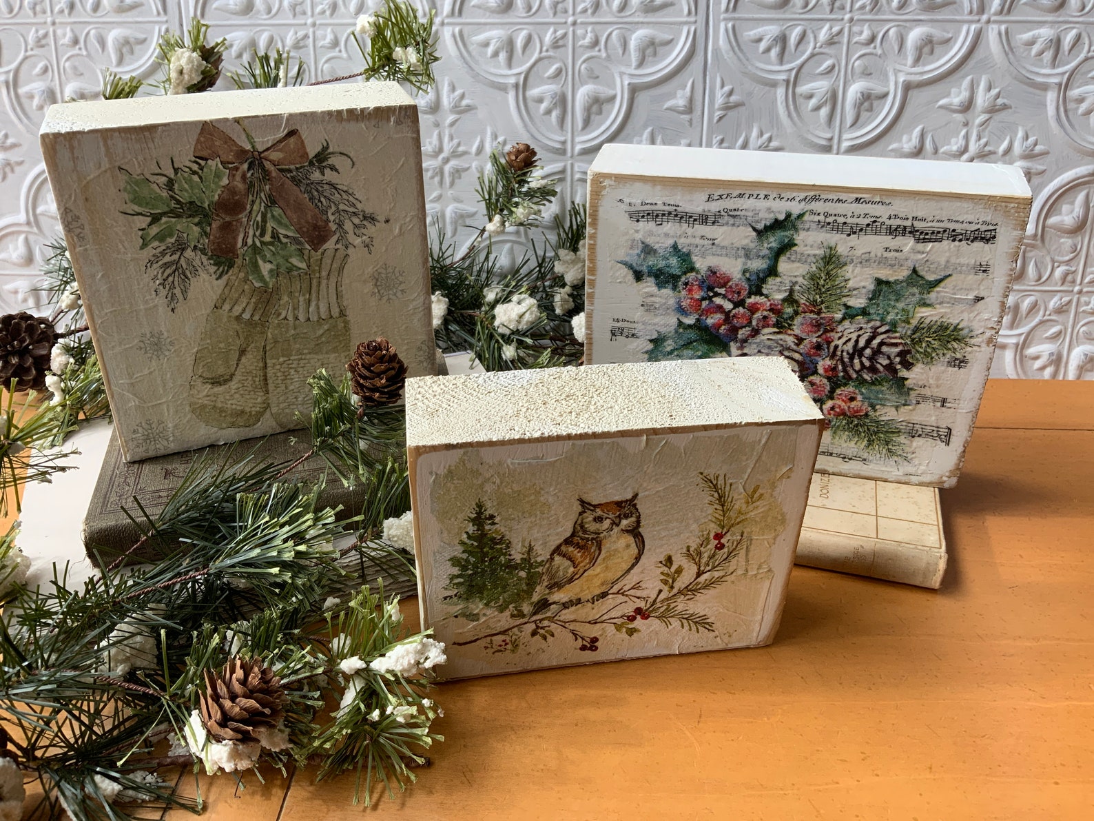 Farmhouse Decor, Small Shelf Sitter, Christmas Decor, Holiday Decor ...