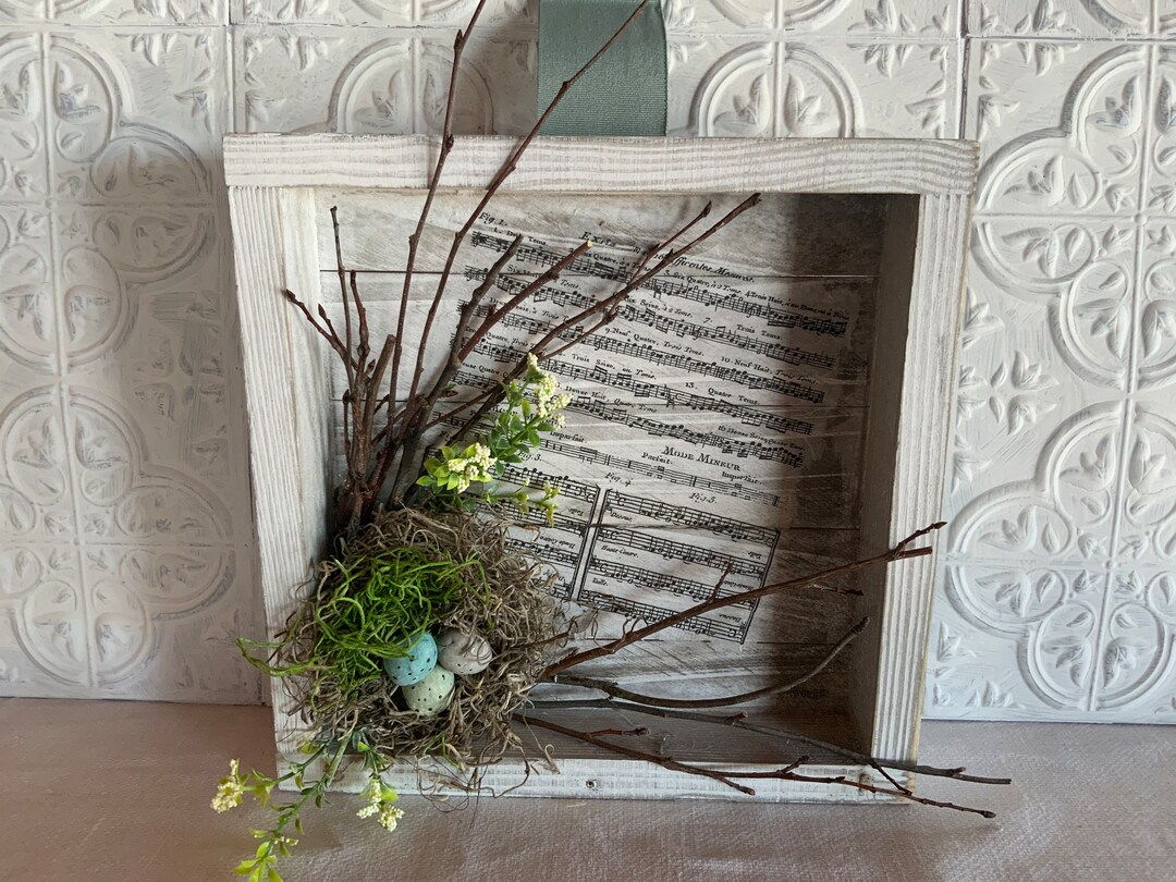 Framed Birds Nest With Eggs Spring Decor, Wall Decor, Cottage ...