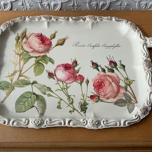 Botanical Rose Decorative Tray, Floral French Country Shabby Chic ...