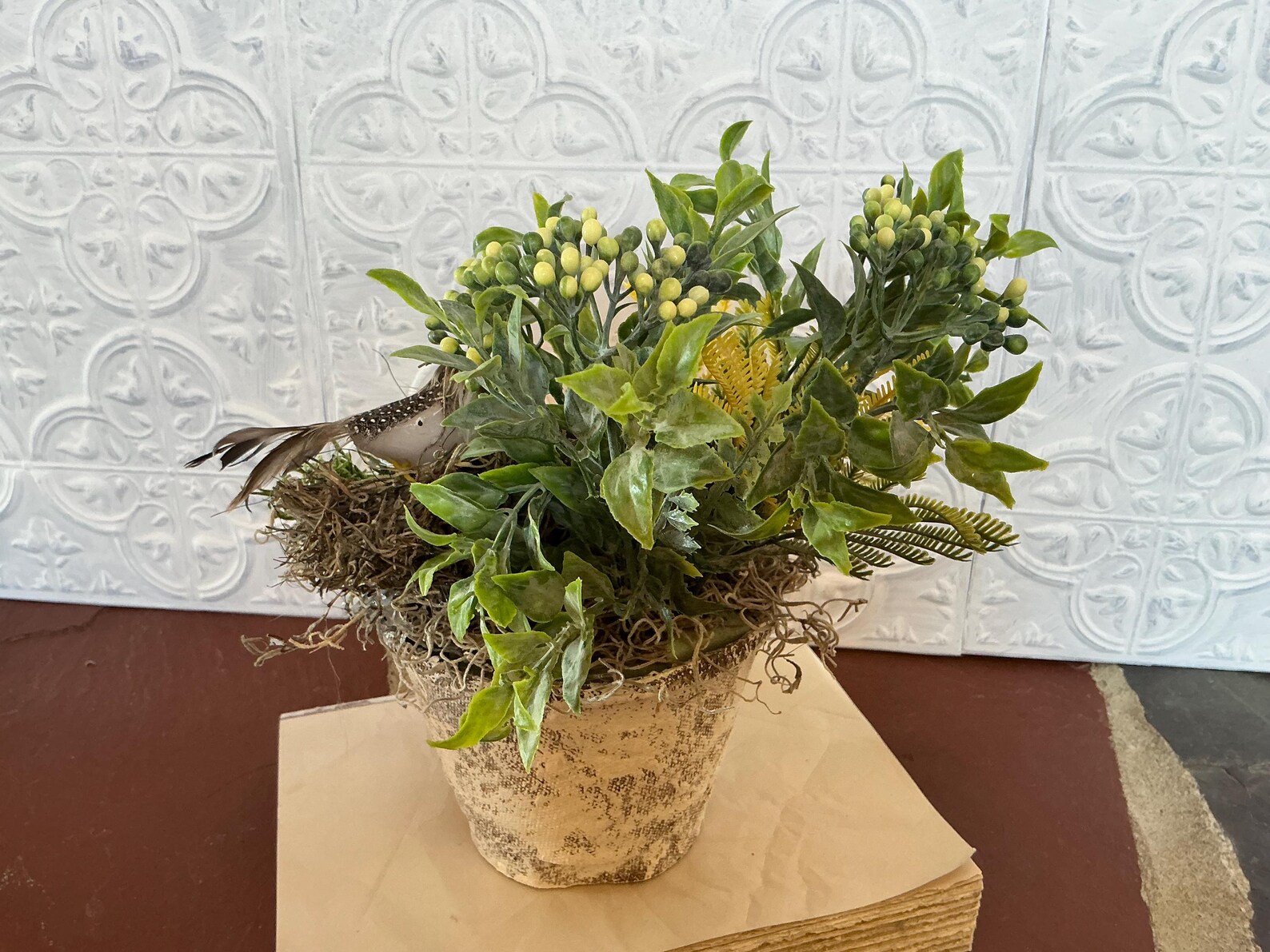 Bird Themed Spring Birds Nest Arrangement in Peat Pots Spring Bird Nest ...