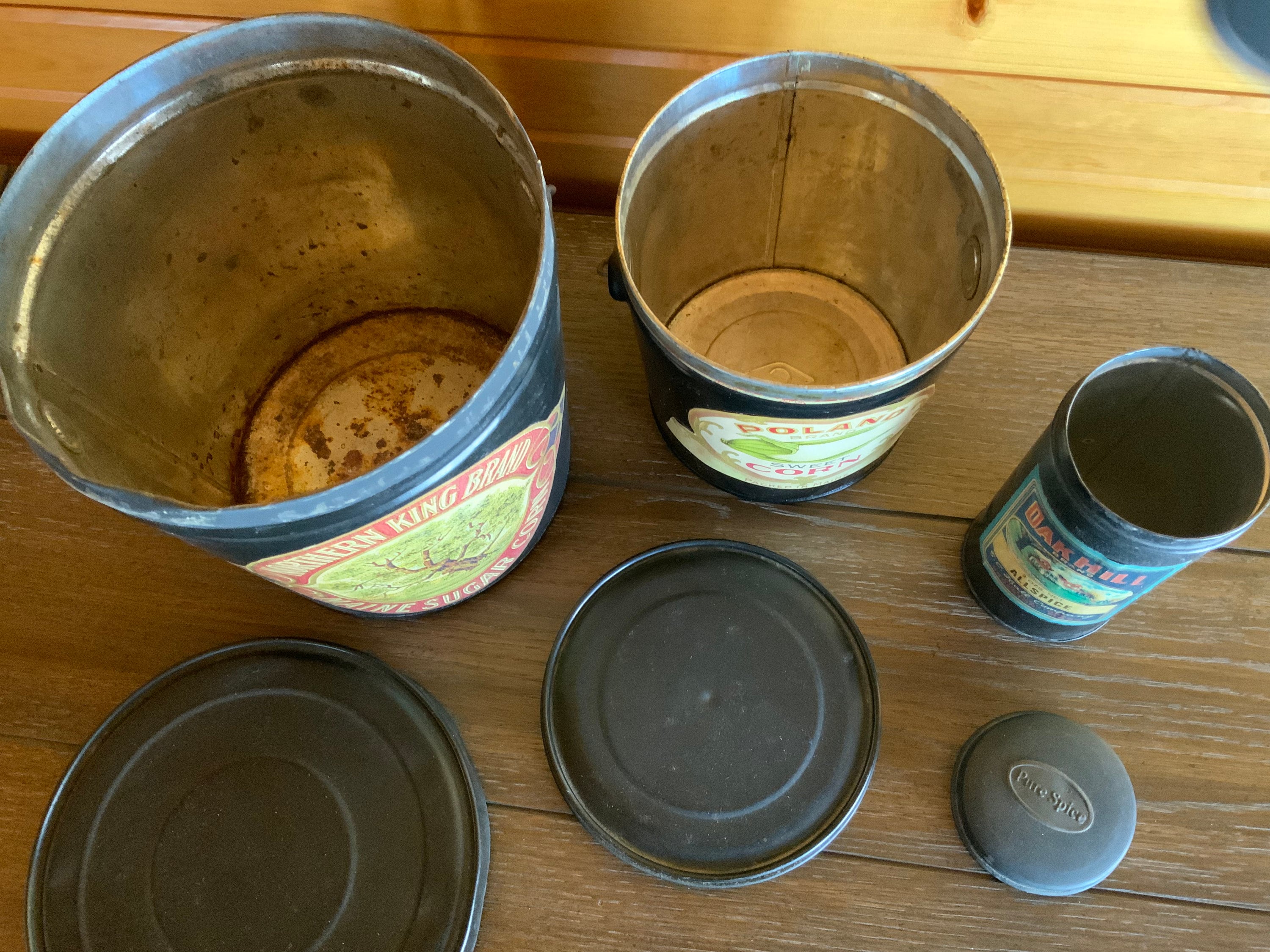 Decorative Vintage Metal Tins With Decoupage Maine Labels Set of 3 ...
