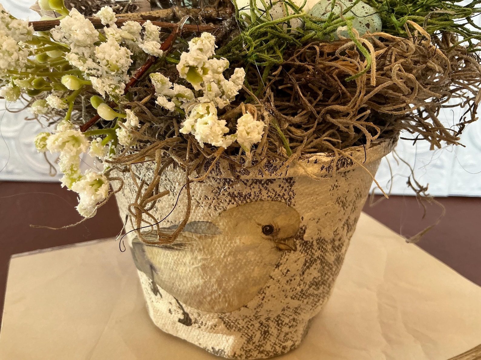 Bird Themed Spring Birds Nest Arrangement in Peat Pots Spring Bird Nest ...