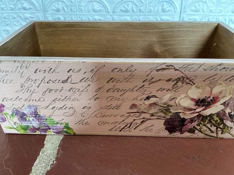 Wood Floral Centerpiece Box, Planter Box, Storage Box, French Country ...