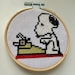 Peanuts Snoopy Typewriter Cross Stitch Wall Art FINISHED - Etsy