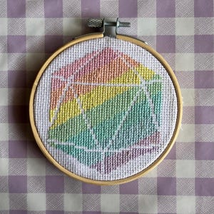 D20 Pastel Cross Stitch Pattern - Etsy