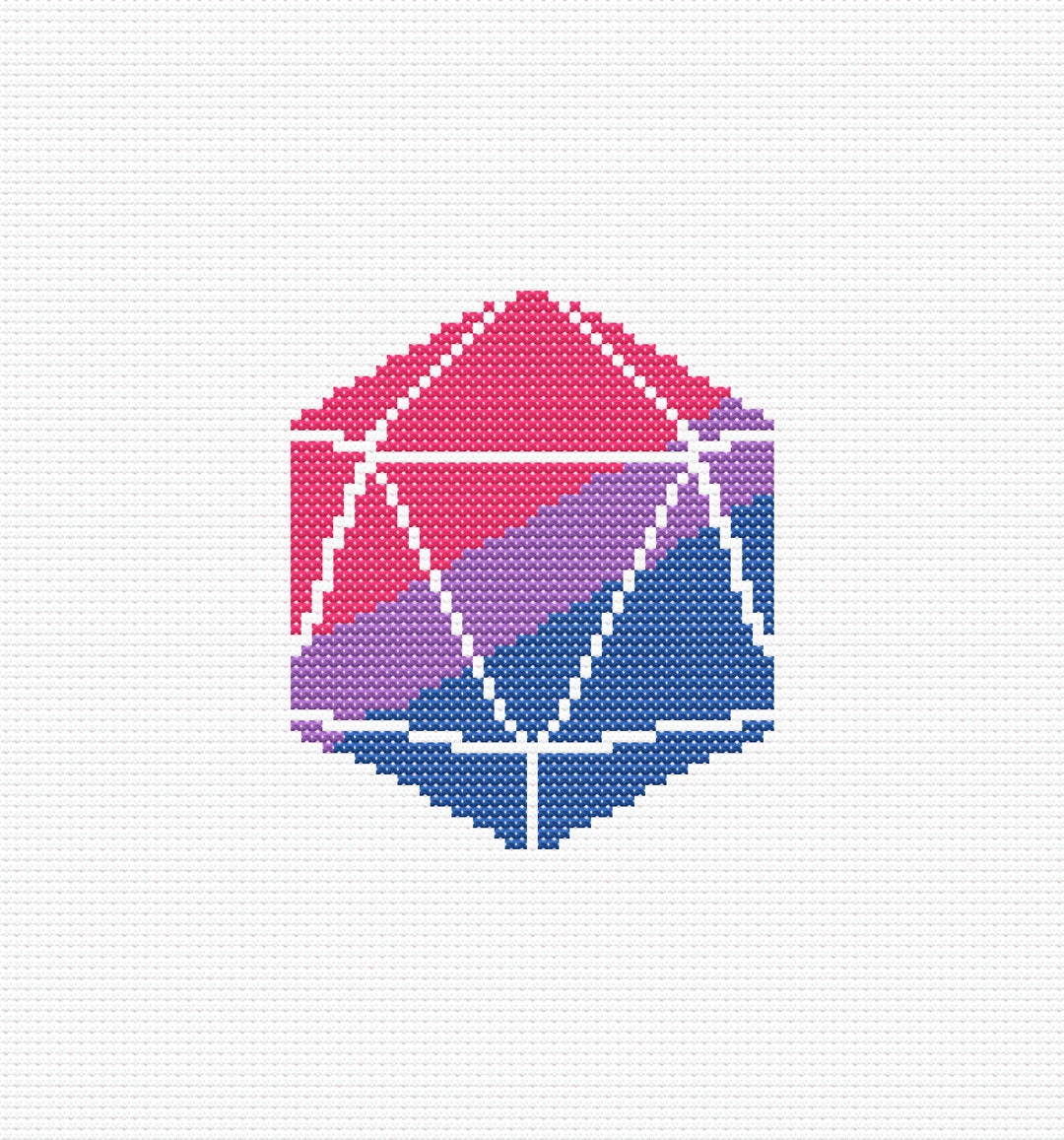 Bi/bisexual Flag D20 Cross Stitch Pattern - Etsy