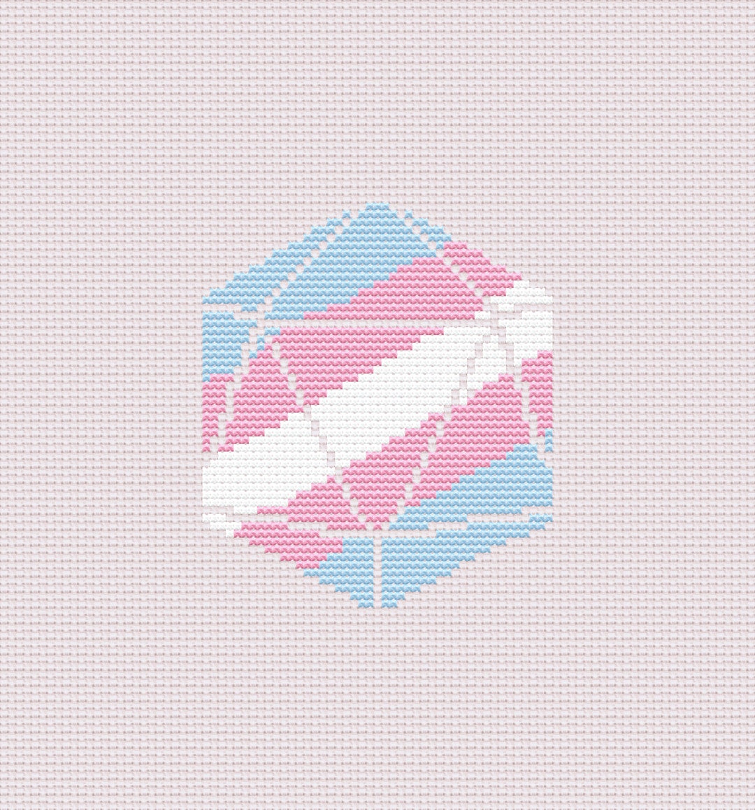 Trans Flag D20 Cross Stitch Pattern - Etsy