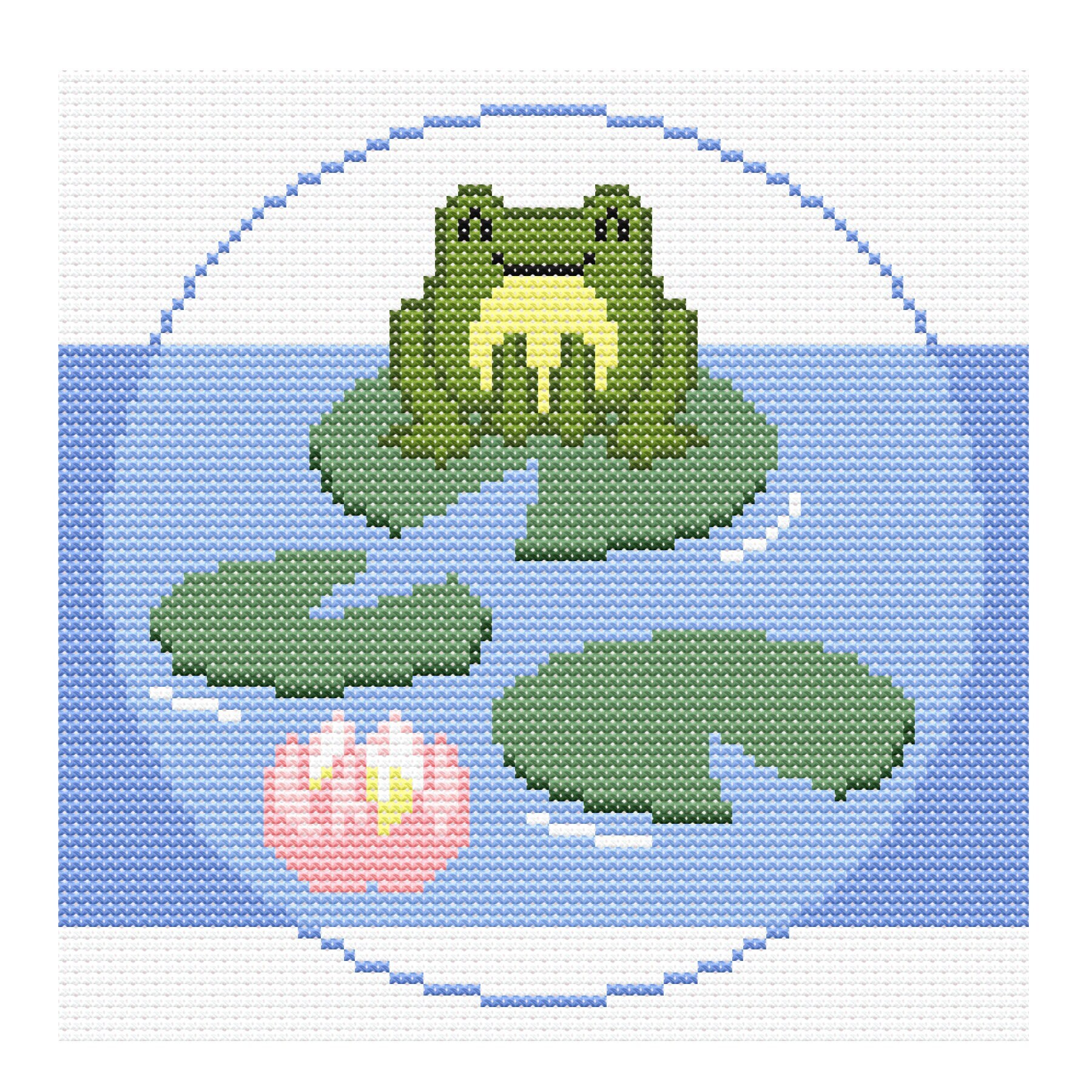 Kawaii Frog Cross Stitch Pattern - Etsy