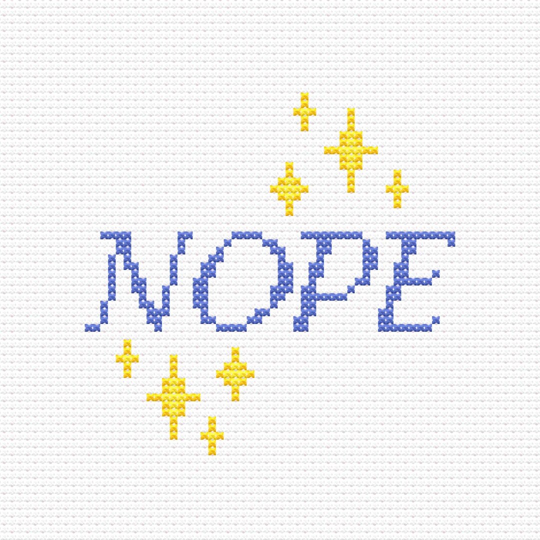 Nope Cross Stitch Pdf Pattern - Etsy