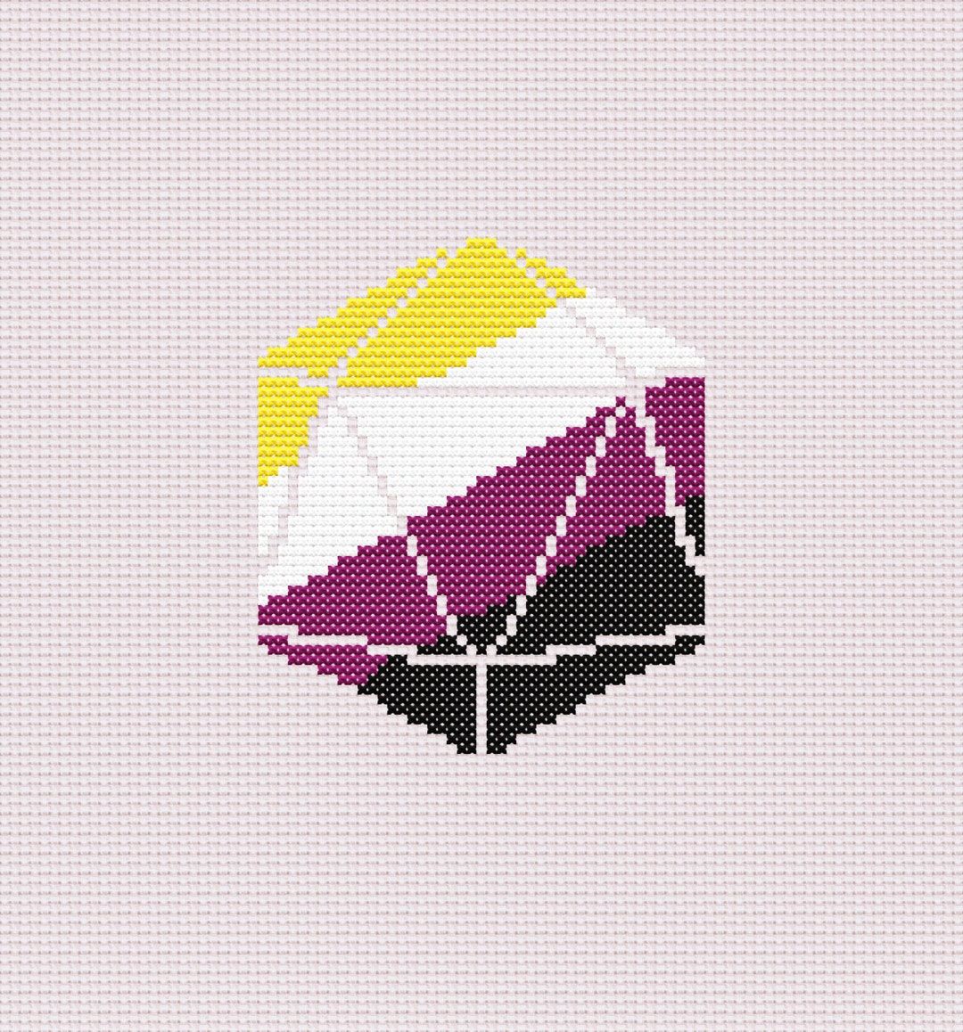 Nonbinary/nb Flag D20 Cross Stitch Pattern - Etsy