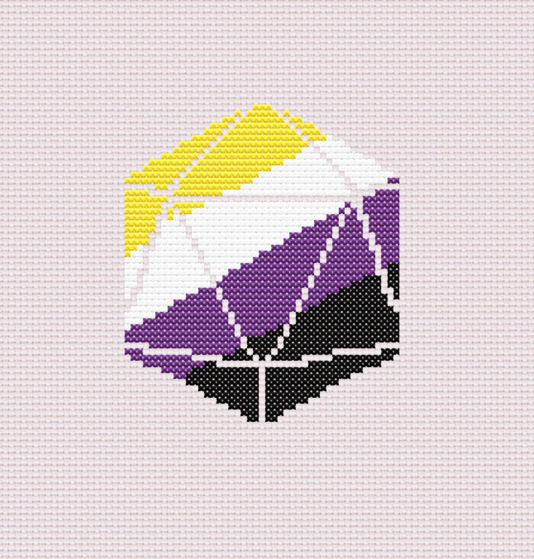 Nb/nonbinary Flag D20 Cross Stitch Kit - Etsy