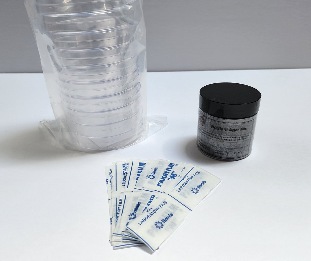 Nutrient Agar Kit, Complete W/ Black Nutrient Agar, Petri Dishes and ...