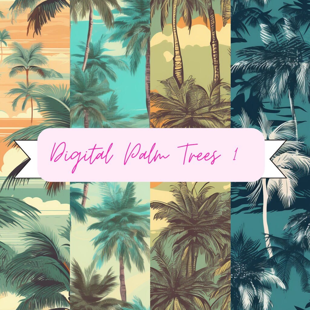 Digital Palm Trees Pack 1 - Etsy