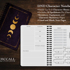 DND 5E Notebook With Character Sheets 5.5 8.5 100 Pages Soft Cover - Etsy