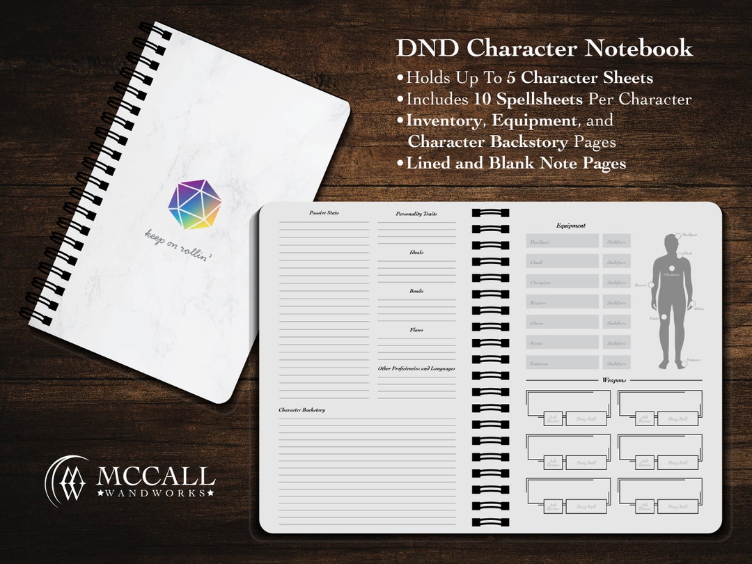 DND Notebook 5E Character Sheets 5.5 8.5 100 Pages Soft Cover - Etsy