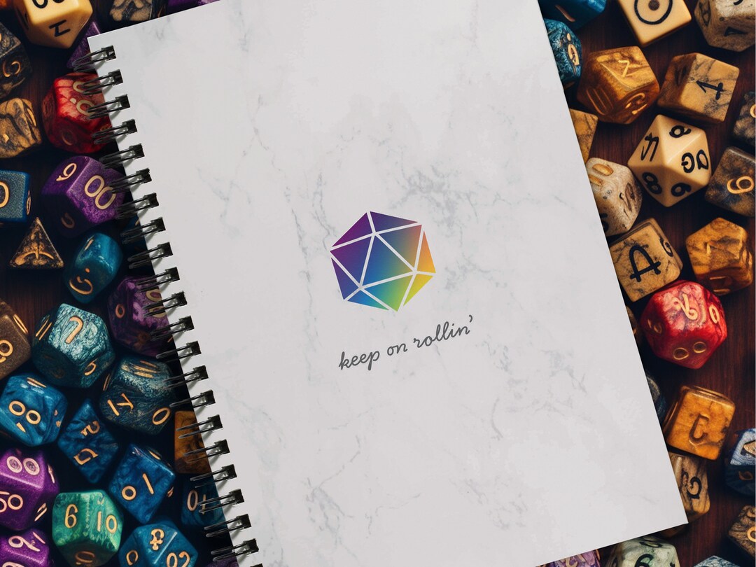 Spiral Notebook D20 Dice Print for Notes 5.5″ × 8.5″ 100 Blank Pages ...