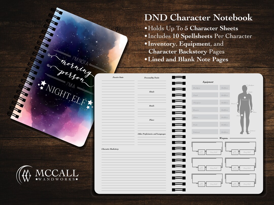 Spiral Notebook DND Character Sheets 5.5 8.5 100 Pages Soft Cover - Etsy