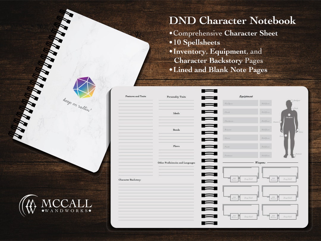DND Notebook 5E Character Sheets 5.5 8.5 100 Pages Soft Cover - Etsy
