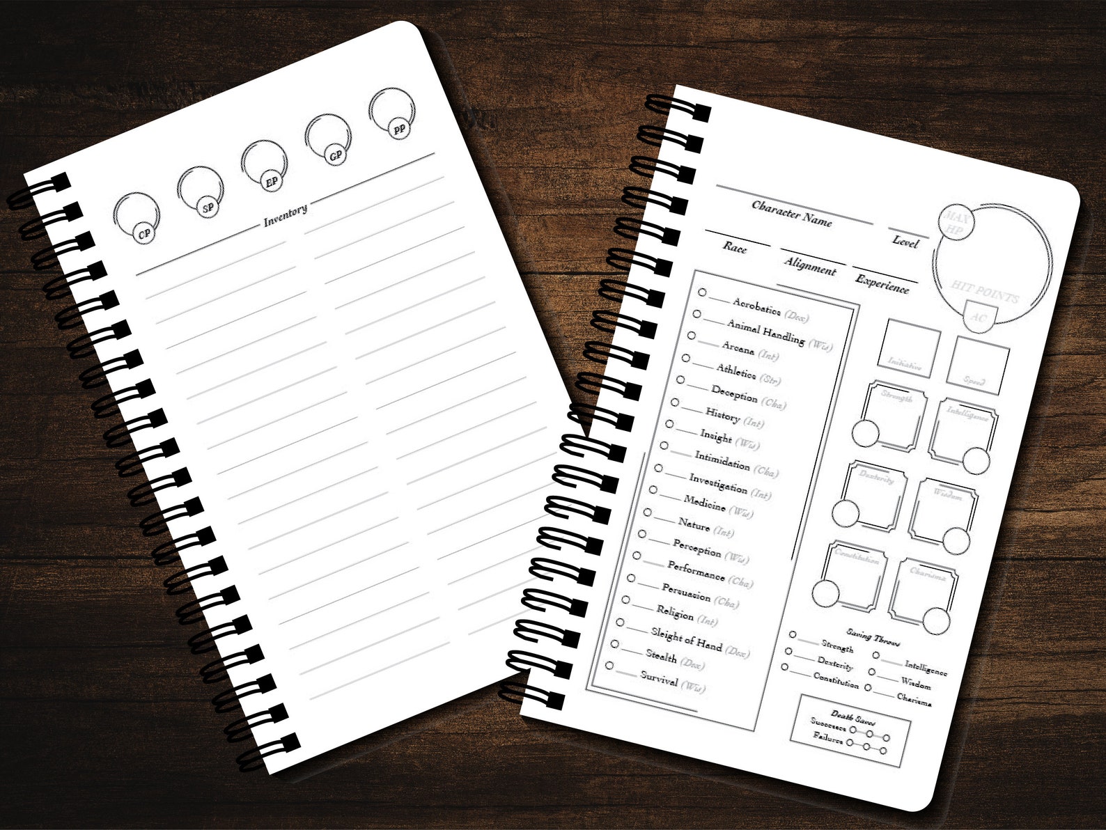 3 DND 5E Character Sheet Notebooks Grove Party Pack 5.5 8.5 100 Pages Soft Cover - Etsy