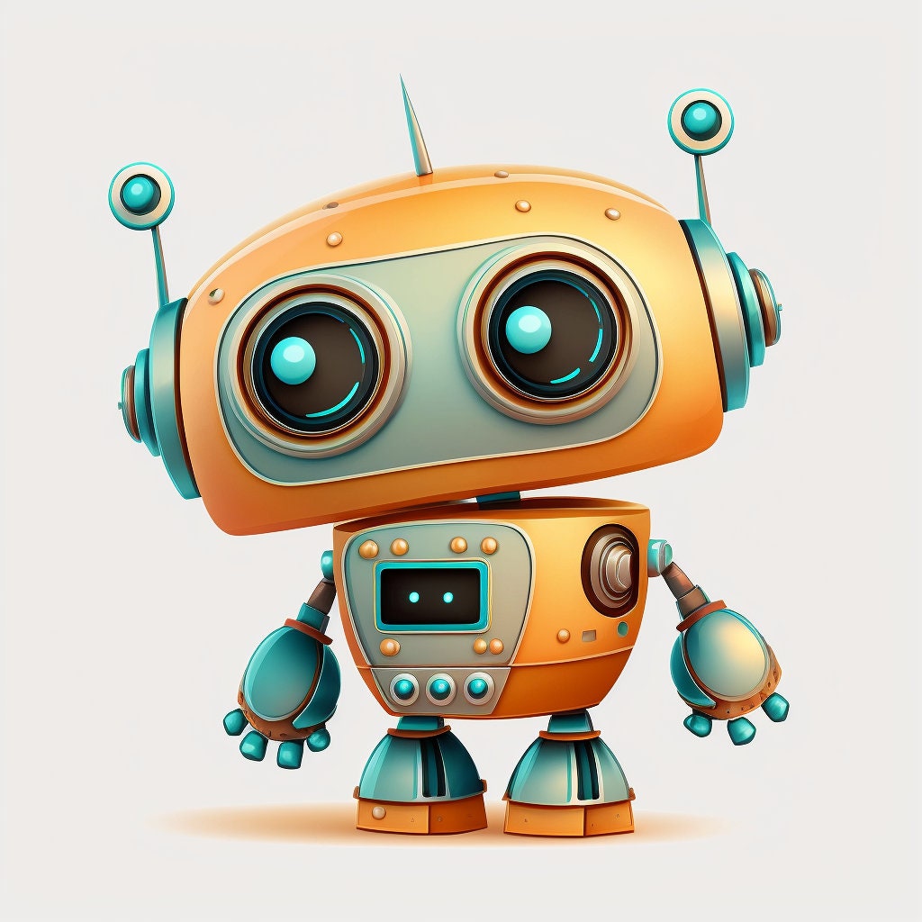 Robot, Clipart, Printable, Colorful, - Etsy