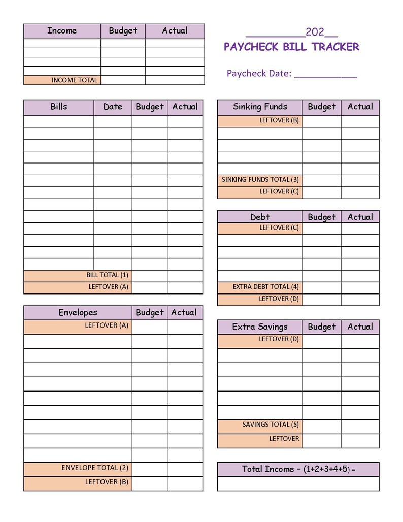Paycheck Tracker - Etsy