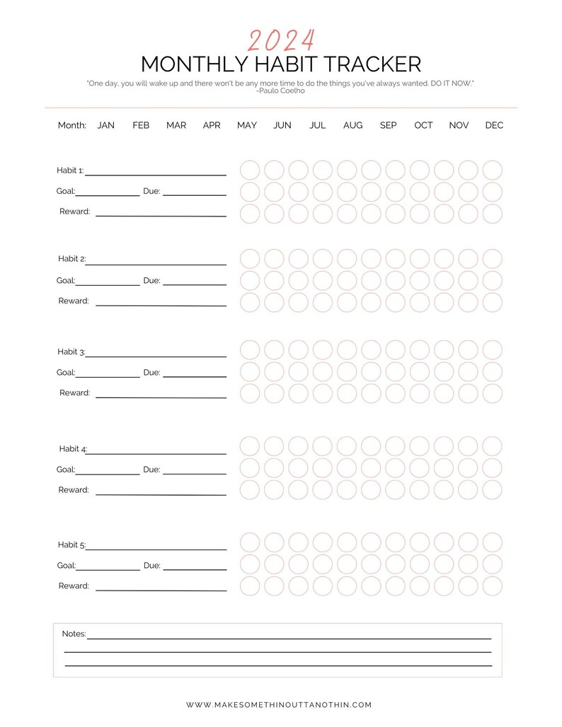 Habit Tracker 2024 - Etsy