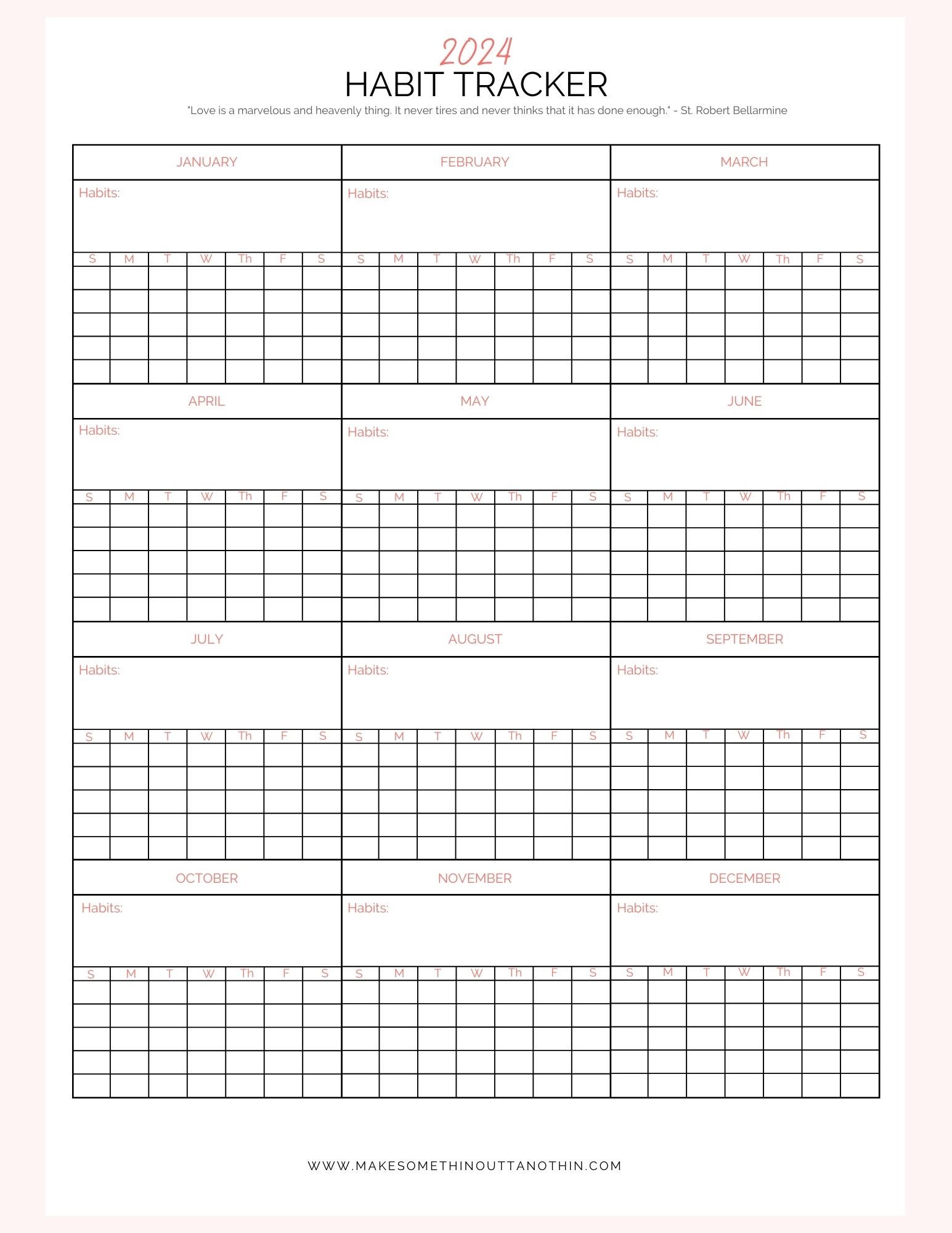 Habit Tracker - 2024 - Etsy