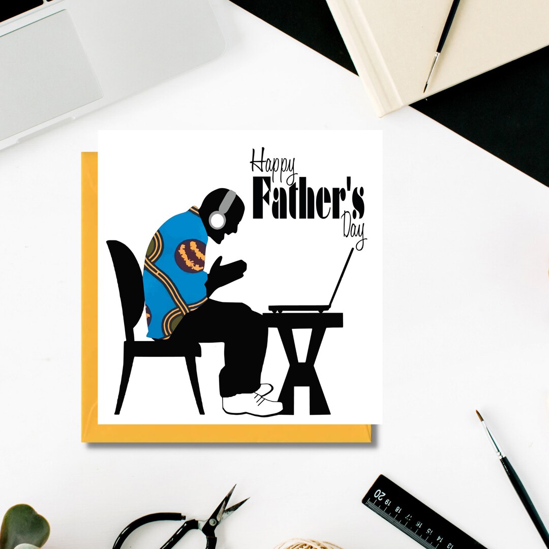 Tech Dad | Black Fathers Day Card. Black Dad Greetings Card | Afrotouch ...
