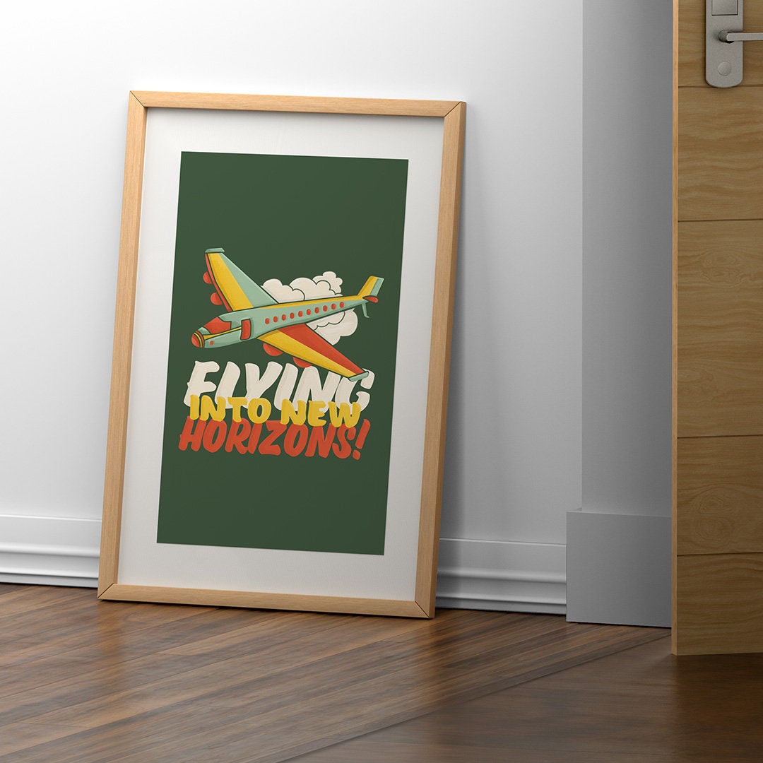 Typography Print, Flying Into New Horizons, Printable Wall Art, Instant ...
