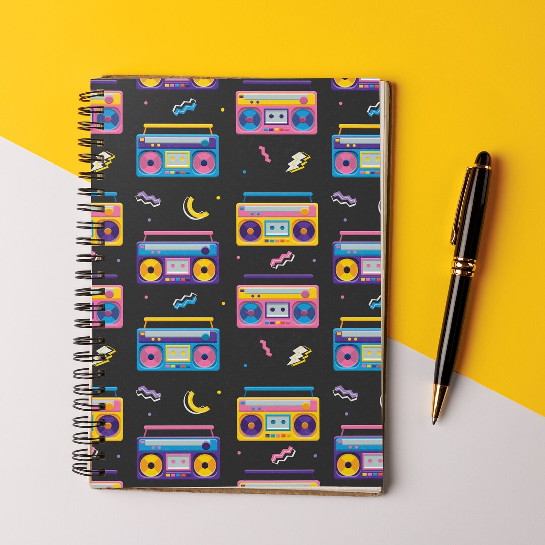 90s Nostalgia Spiral Notebook: 90s Style Pattern Design - Etsy