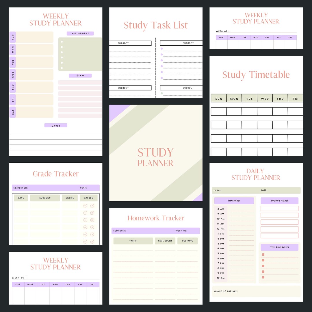 STUDY PLANNER - Etsy