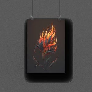 Burning Lilly Print, Printable Wall Art, Flower Art Print, Flower ...