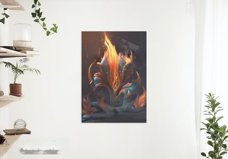 Fire Lilly Print, Printable Wall Art, Flower Art Print, Flower Prints ...