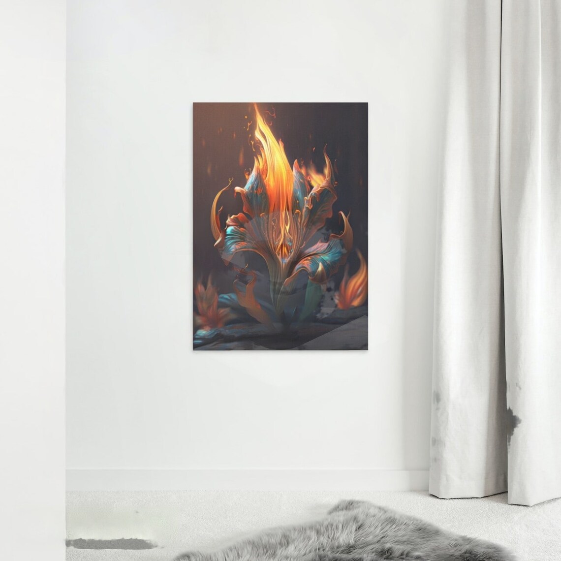 Fire Lilly Print, Printable Wall Art, Flower Art Print, Flower Prints ...
