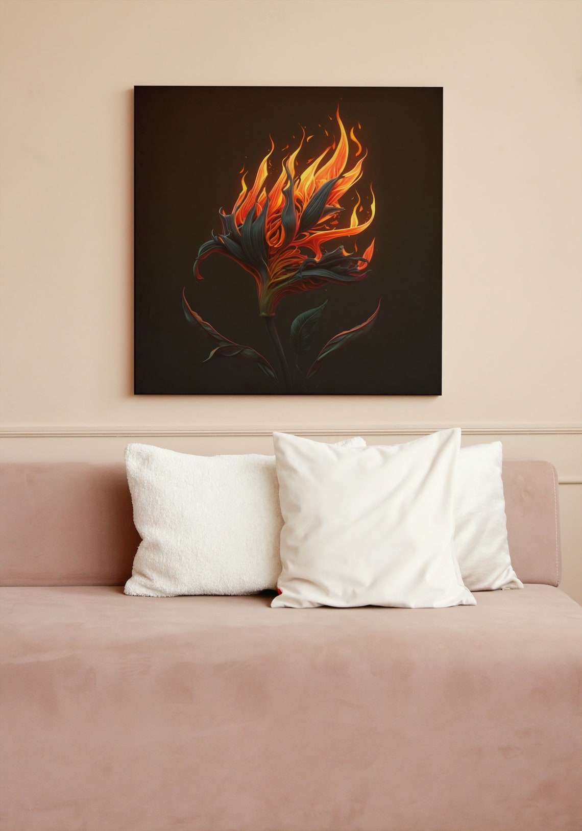 Burning Lilly Print, Printable Wall Art, Flower Art Print, Flower ...