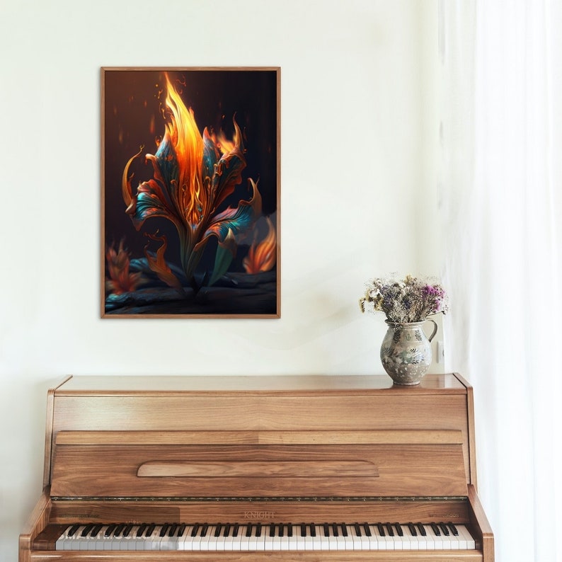 Fire Lilly Print, Printable Wall Art, Flower Art Print, Flower Prints ...